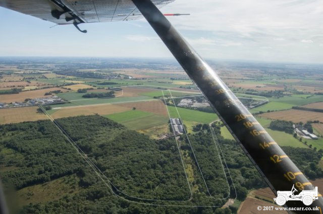 RAF Riccall, chasing our shadow, the cockpit view and back towards ...