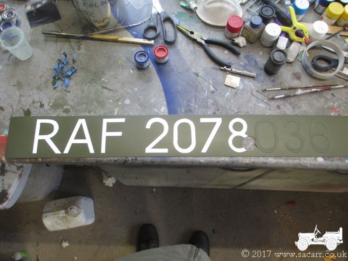 A view of the bumper markings with the grill roundel temporarily fitted ...